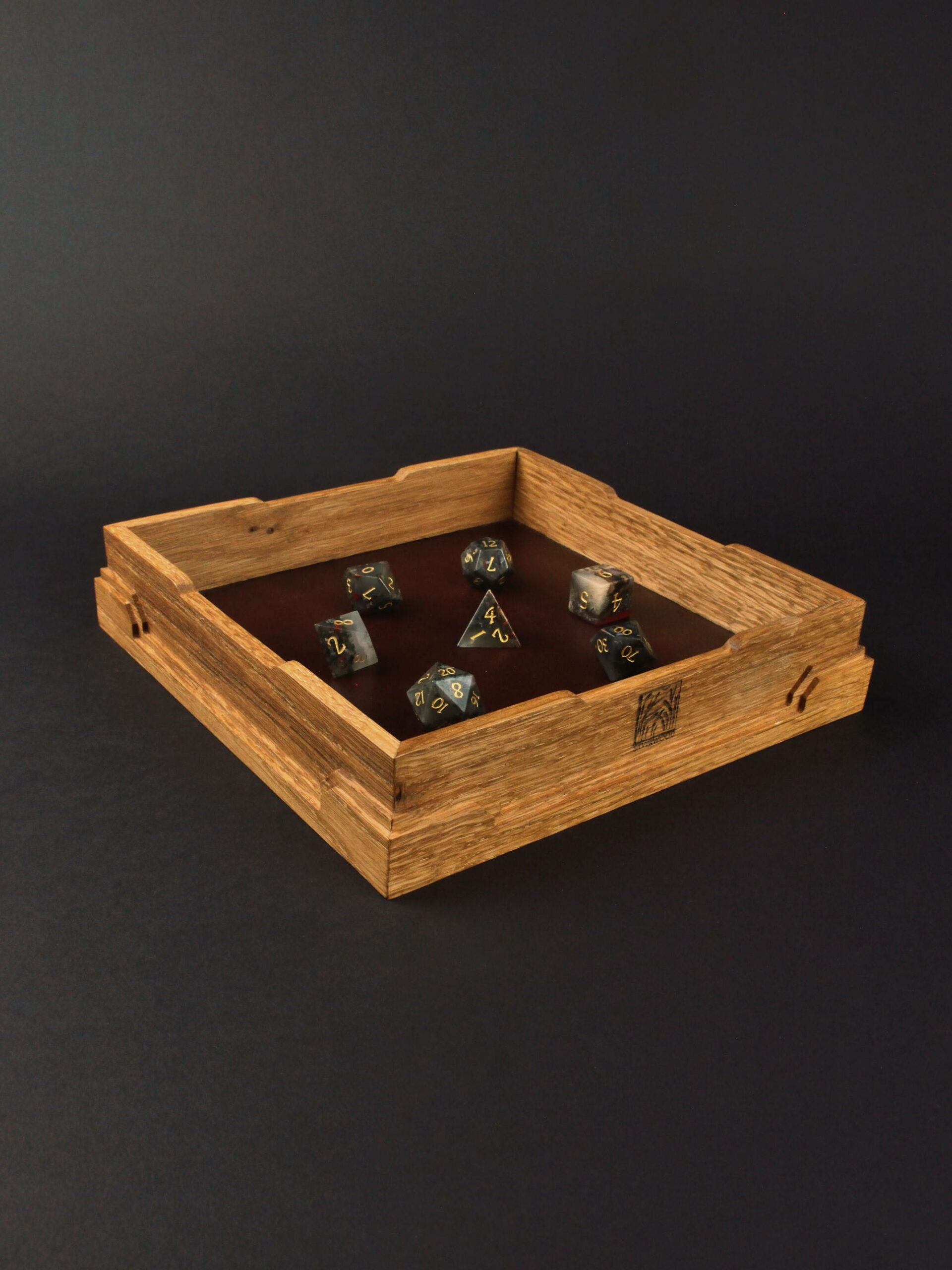 Dice Rolling Tray | Oak Stout-Heart Dice Tray | Silverwood Gaming